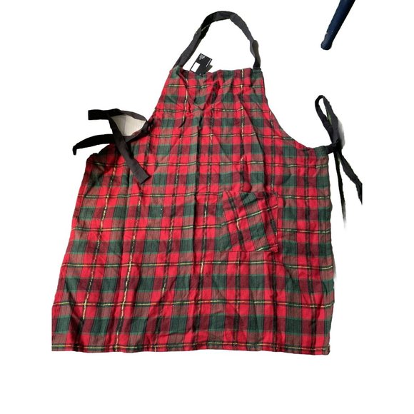 Accessories | Robert Stanley Red Tartan Plaid Apron Metallic Thread 26 ...